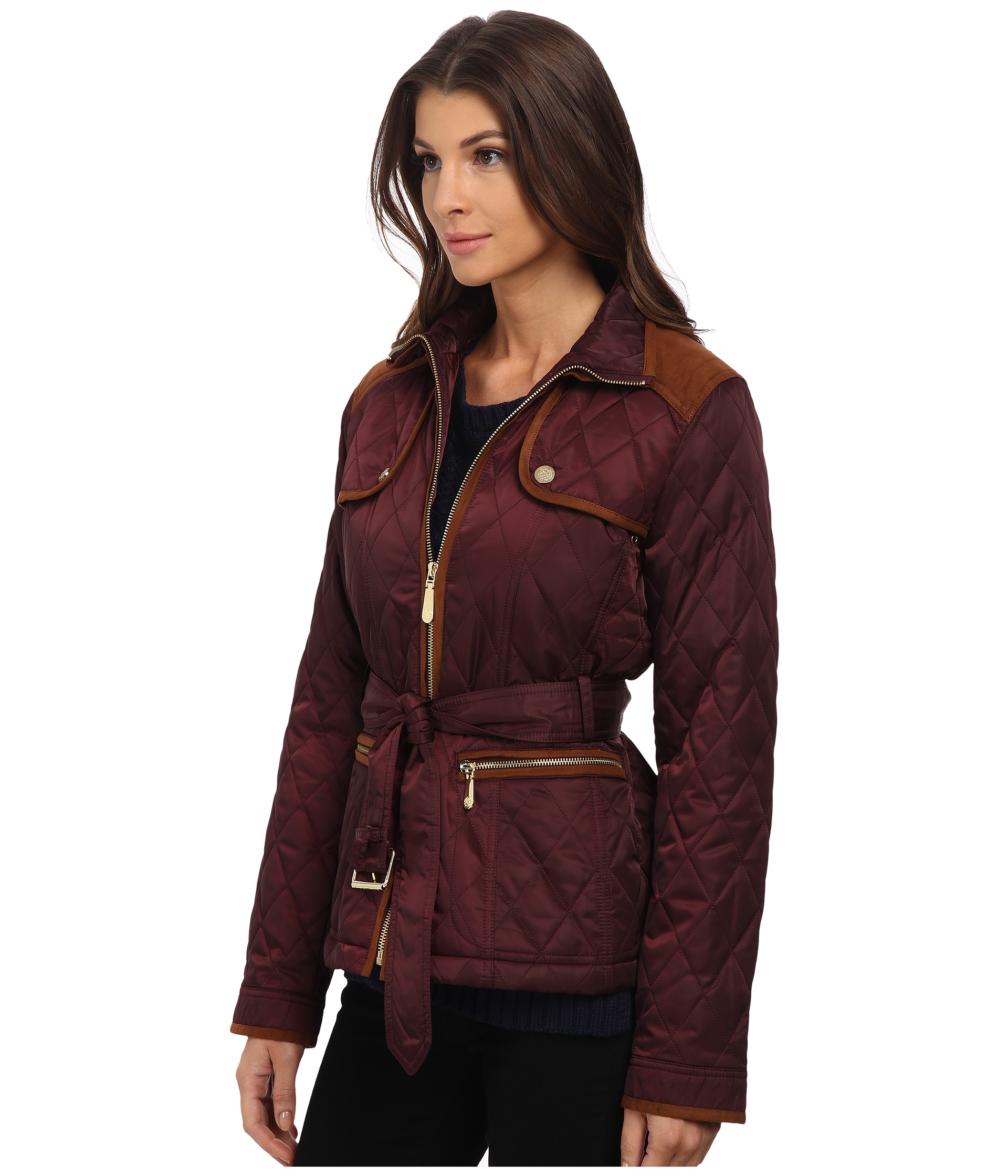 Vince Camuto Belted Quilted Jacket J8021 - Zappos.com Free Shipping ... Vince Camuto Belted Quilted Jacket J8021 - Zappos.com Free Shipping ...