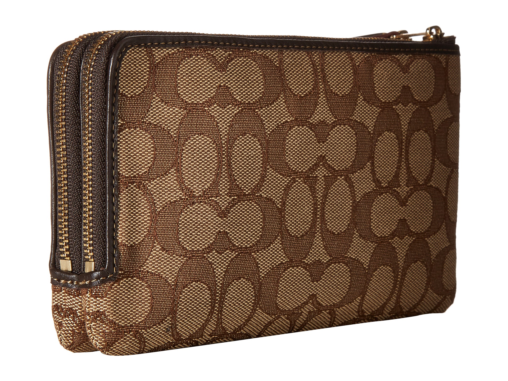 COACH Signature Double Zip Wallet at Zappos.com COACH Signature Double Zip Wallet at Zappos.com