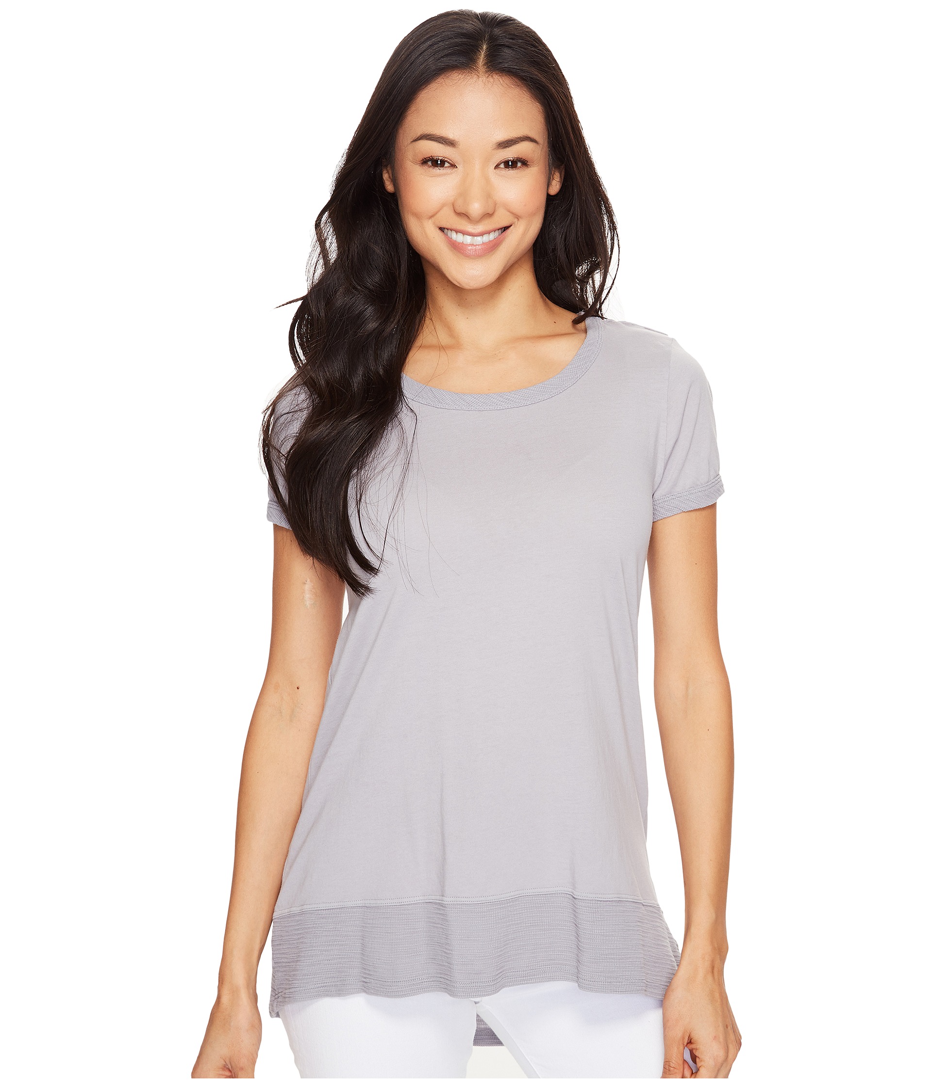 Mod-o-doc Supreme Jersey Short Sleeve Hi-Low Hem Tee Silver - Zappos ...