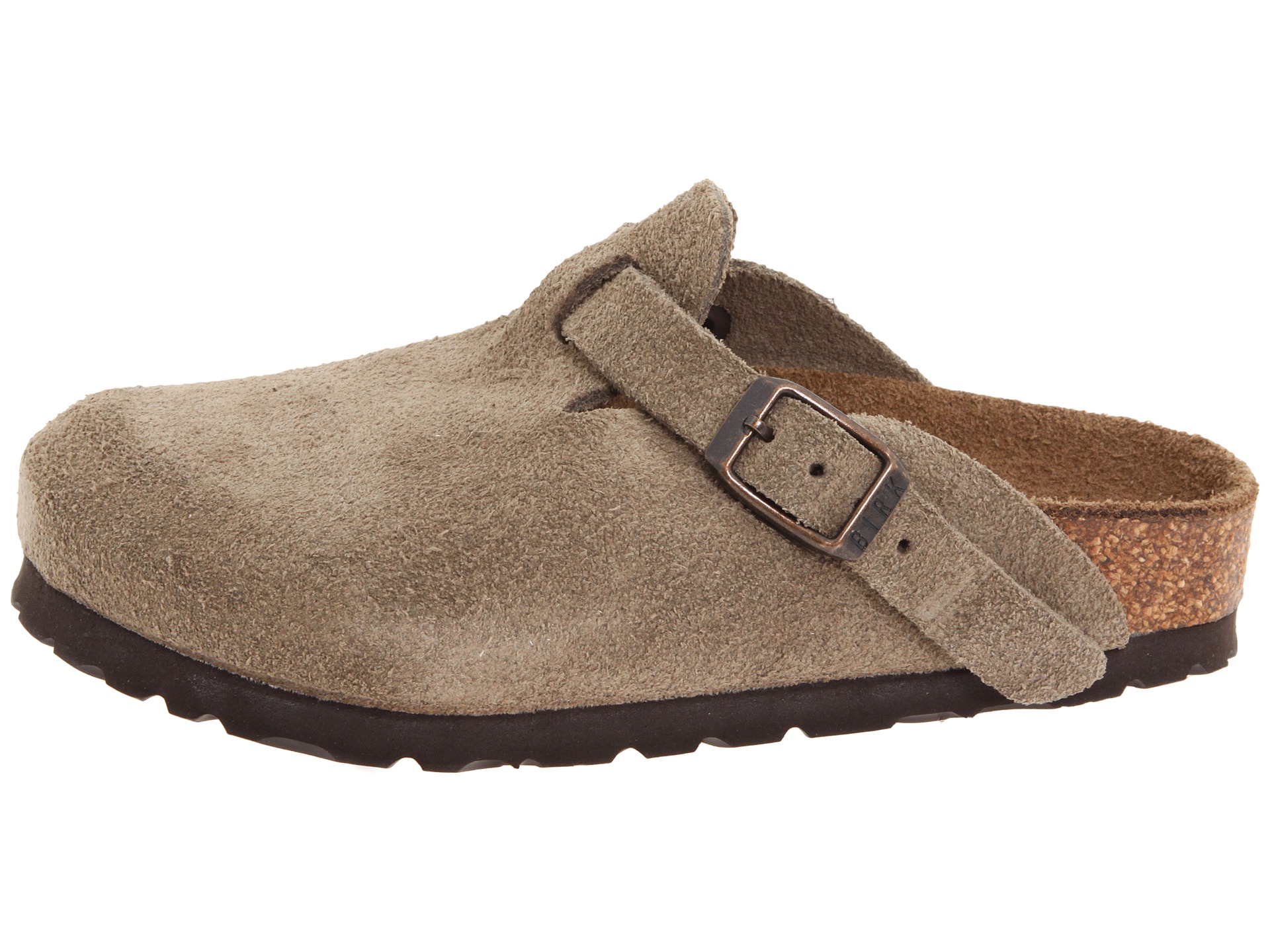 Birkenstock Kids Boston (Toddler/Little Kid/Big Kid) Olive Suede ...